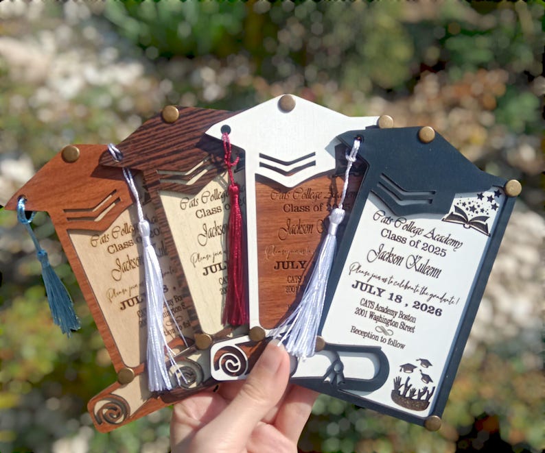 Graduation Card-custom Wooden Invitations-personalized Invitations ...