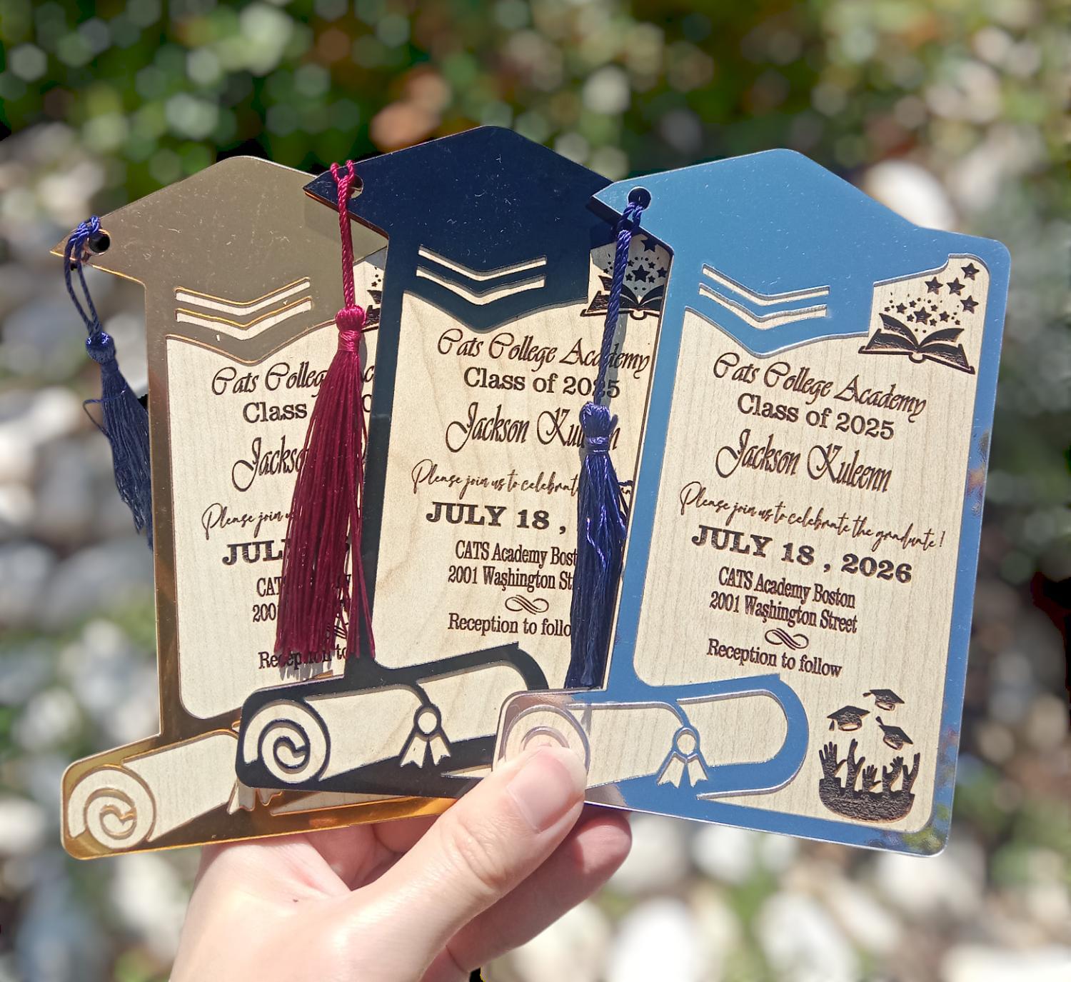 Handmade Wooden Graduation Invitation – Personalized Rustic Card - Etsy