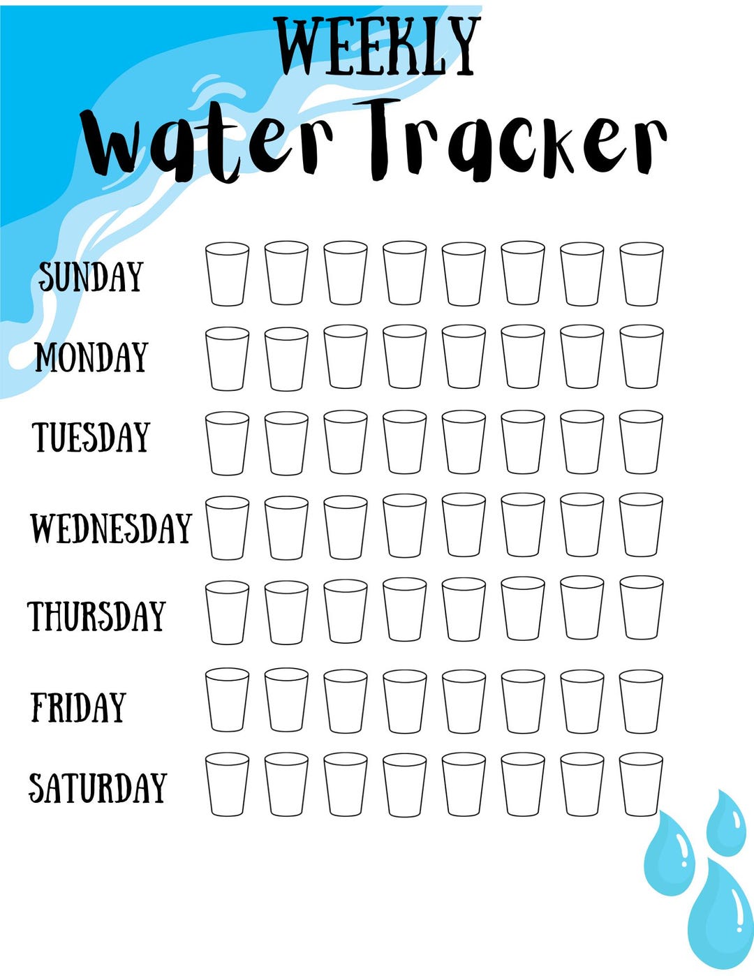 Water Tracker Digital Download - Etsy