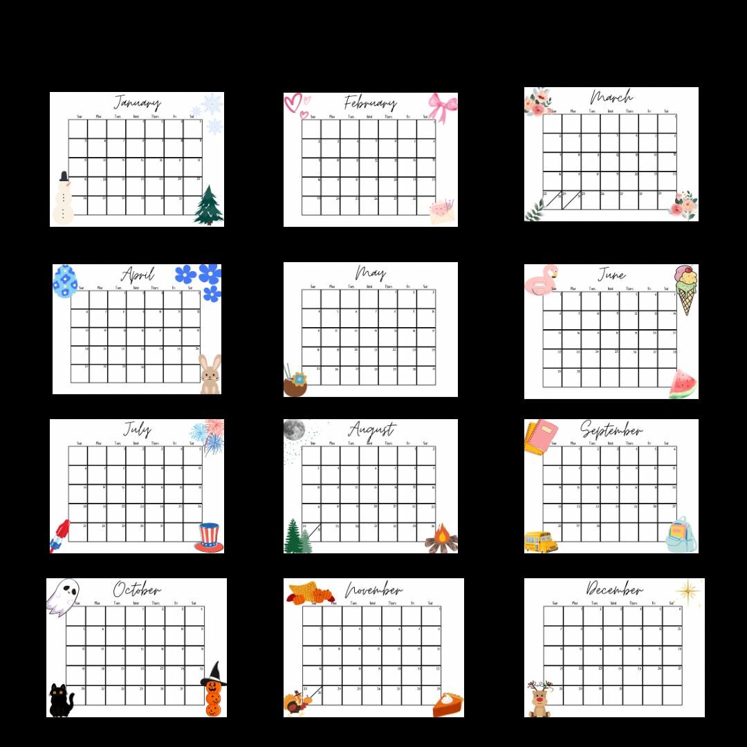 2025 Calendar Printable Etsy