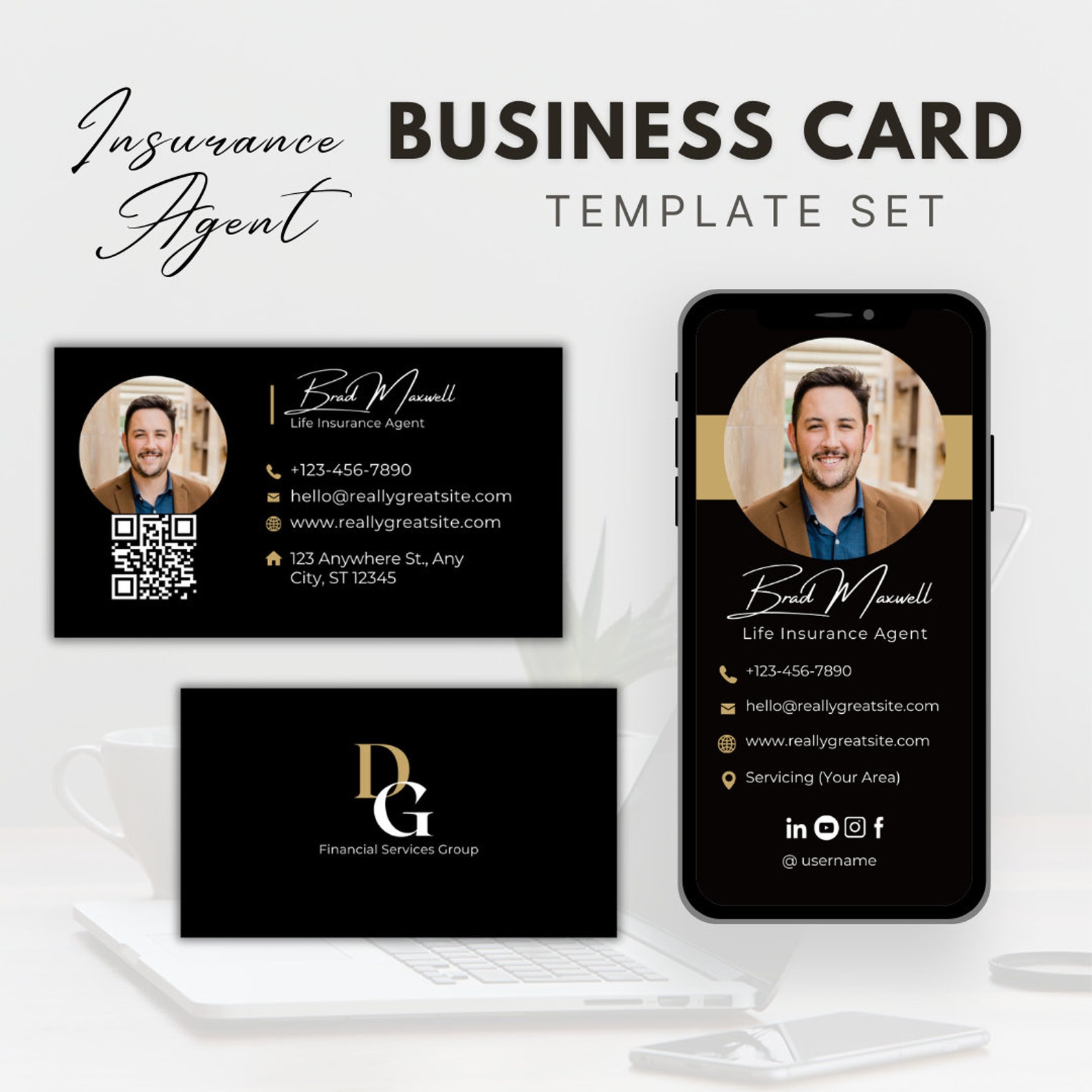 Life Insurance Business Card Template Insuranceagent Business Card ...