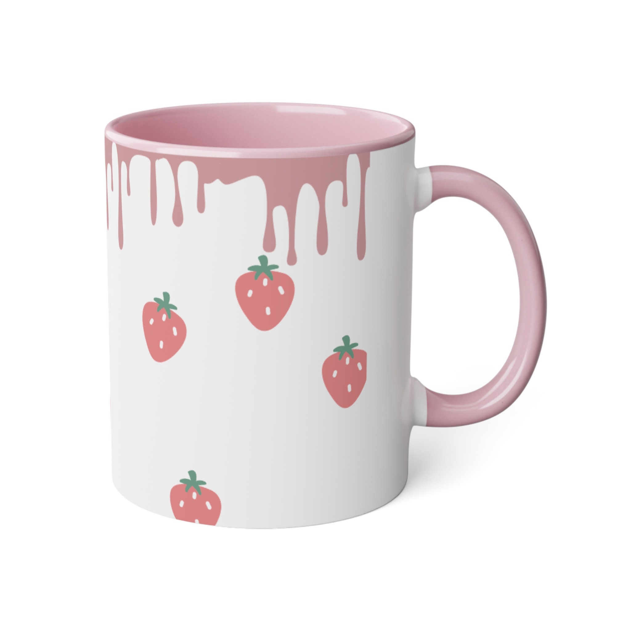 Pink Ceramic Strawberry Mug, 11oz - Etsy