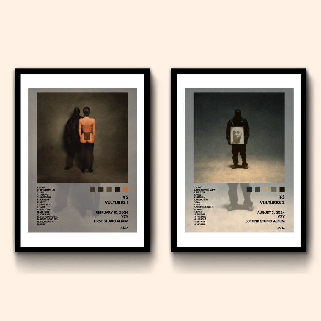 Digital Download Kanye West Vultures Poster Set vultures 1 & 2 Album ...