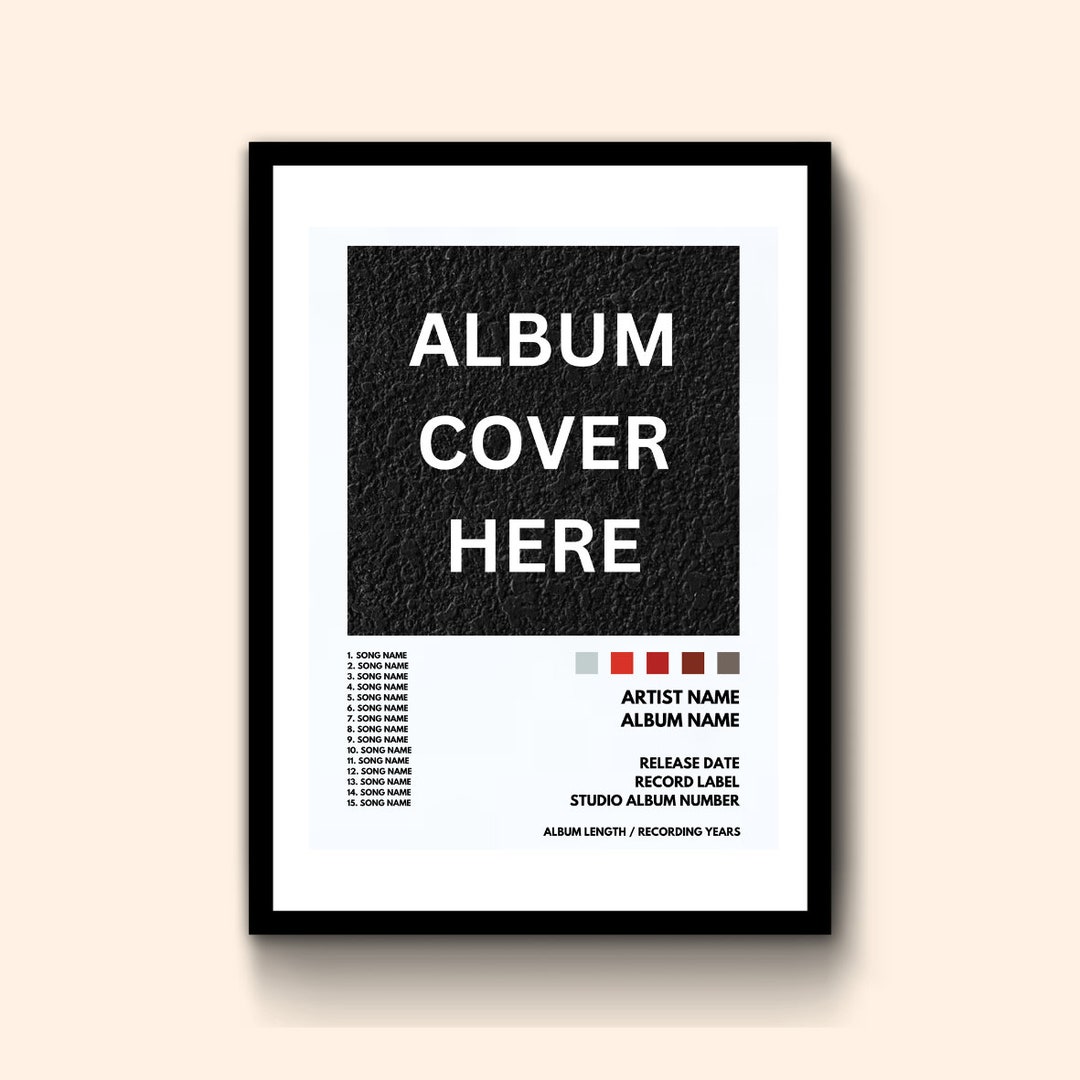Custom Album Cover Digital Poster Personalized Album Cover Print Any ...