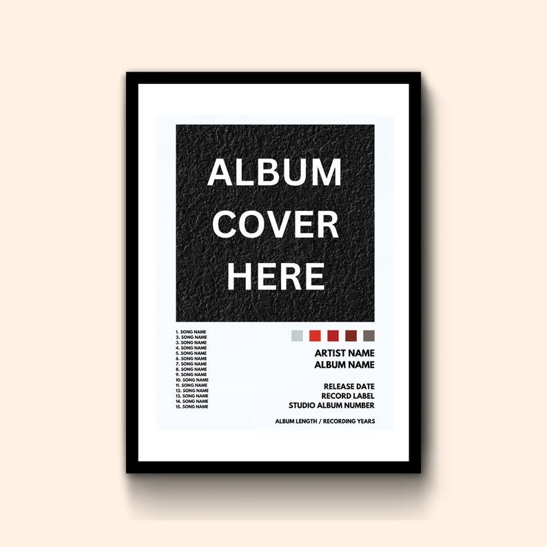 Custom Album Cover Digital Poster Personalized Album Cover Print Any ...