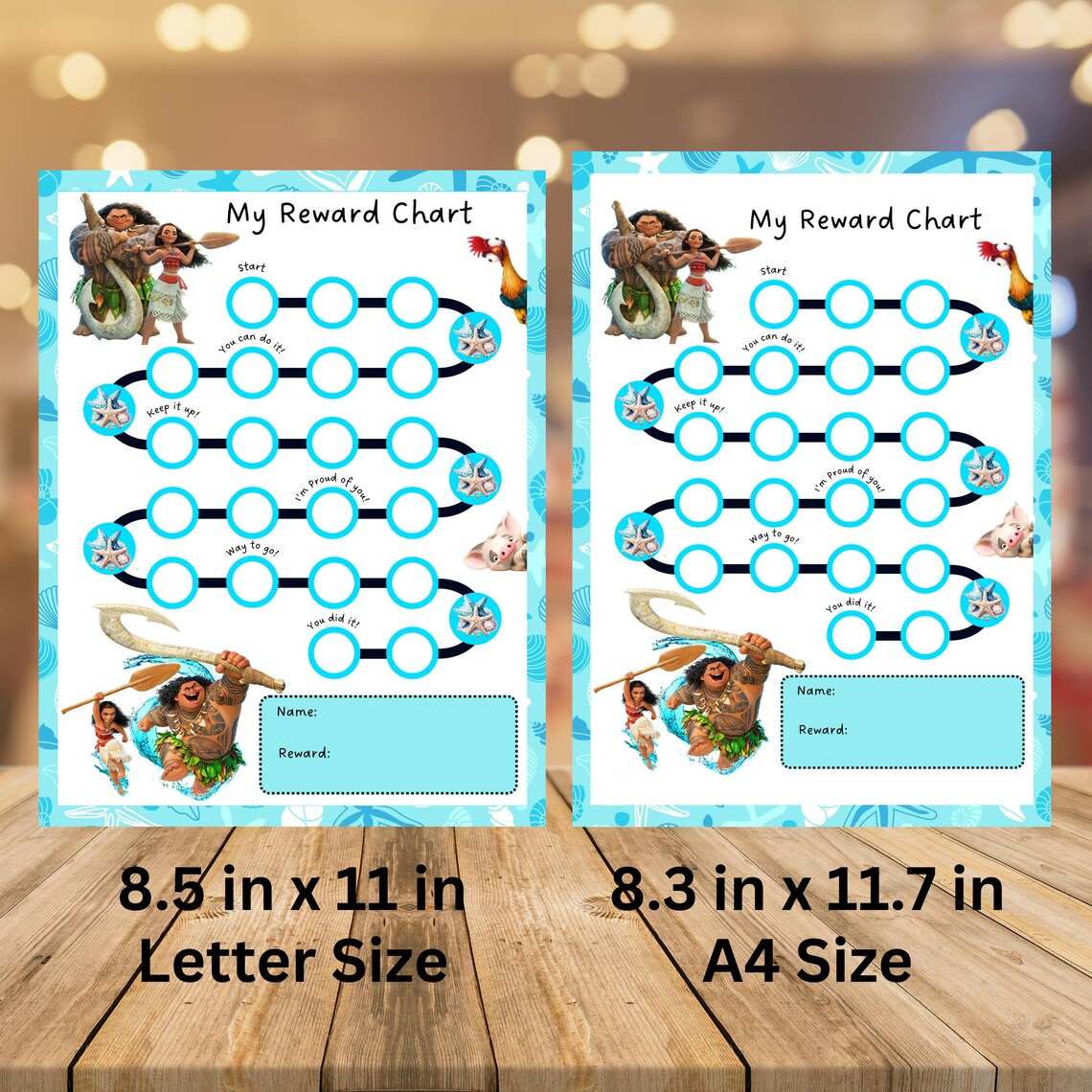 Instant Download Moana 2 Reward Training Chart Potty Sticker Chart - Etsy