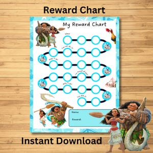 Instant Download Moana 2 Reward Training Chart Potty Sticker Chart - Etsy