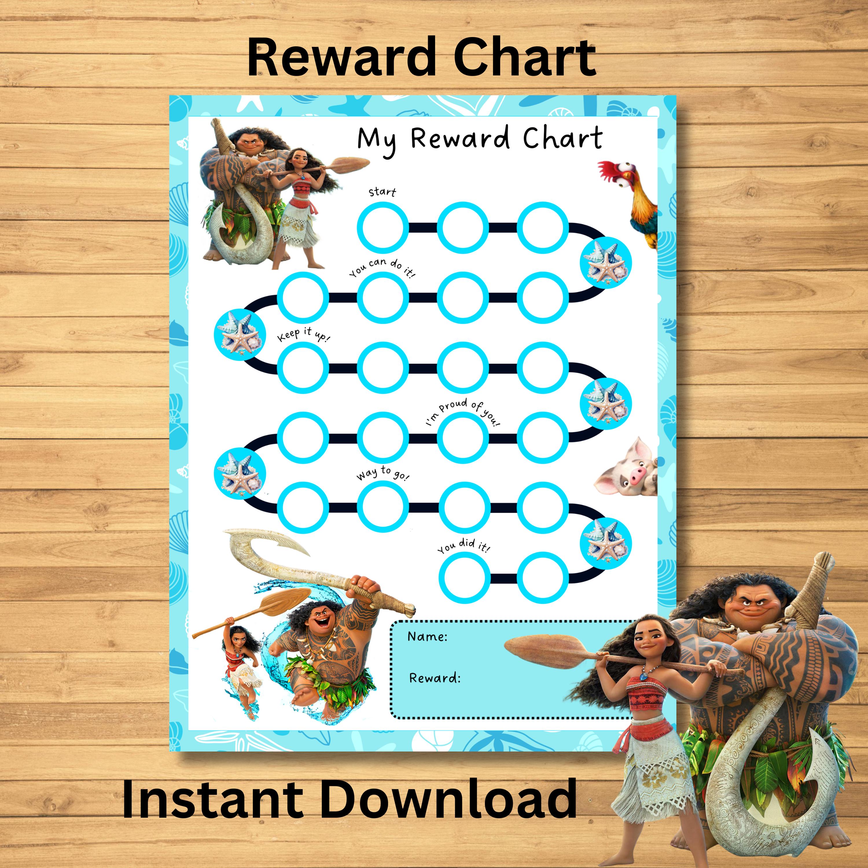 Instant Download Moana 2 Reward Training Chart Potty Sticker Chart - Etsy
