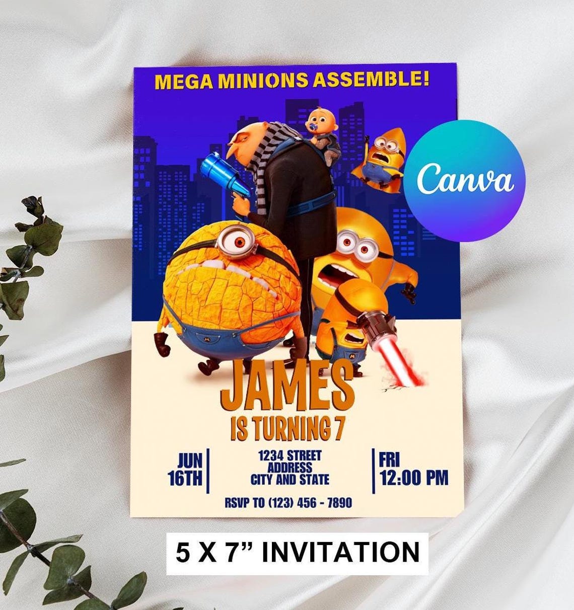 Editable Despicable Me 4 Birthday Invitation With Despicable Me 4 Party ...