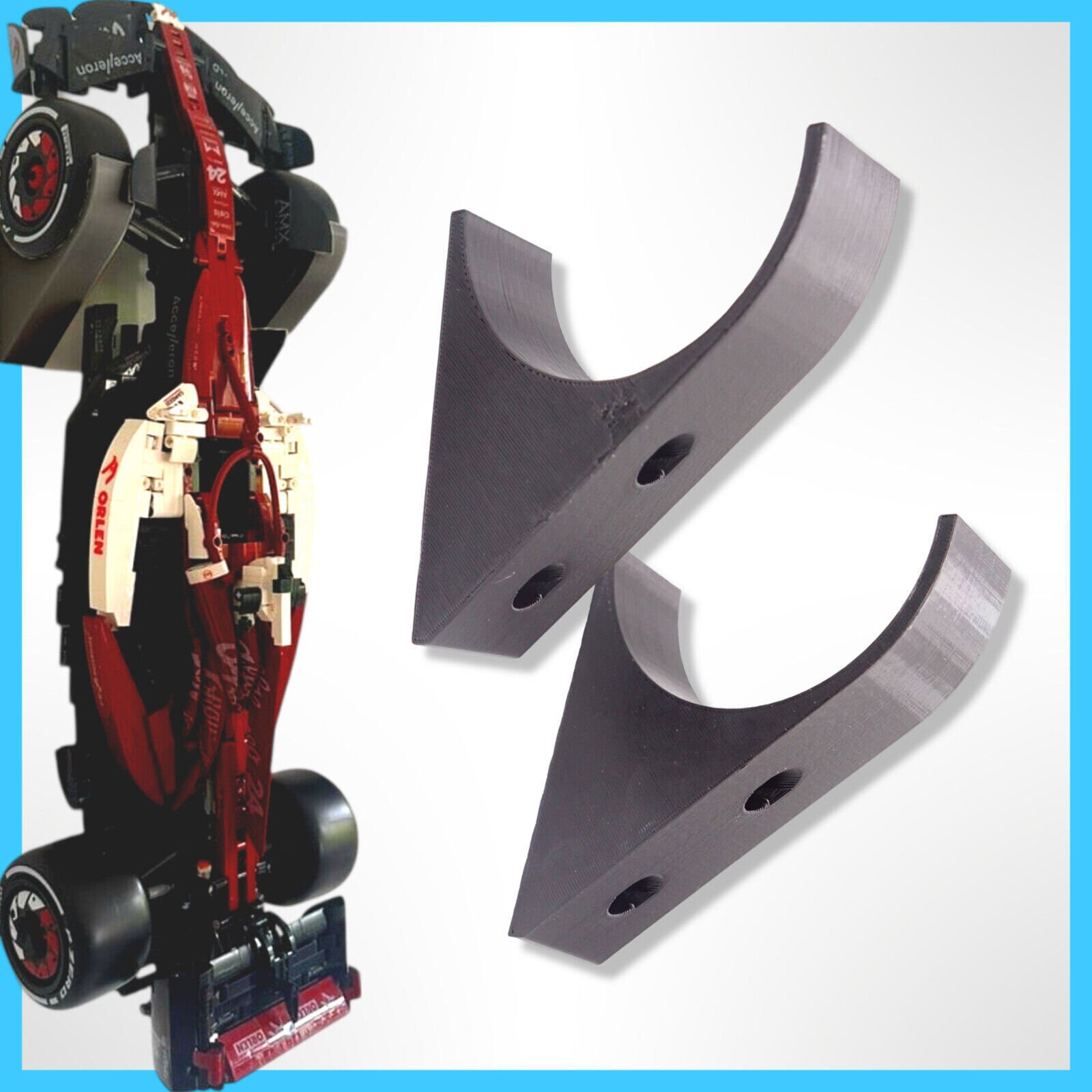 Wall / Wheel Hanger Mount for Cada Alfa Romeo F1 C42 Building Block Toy ...