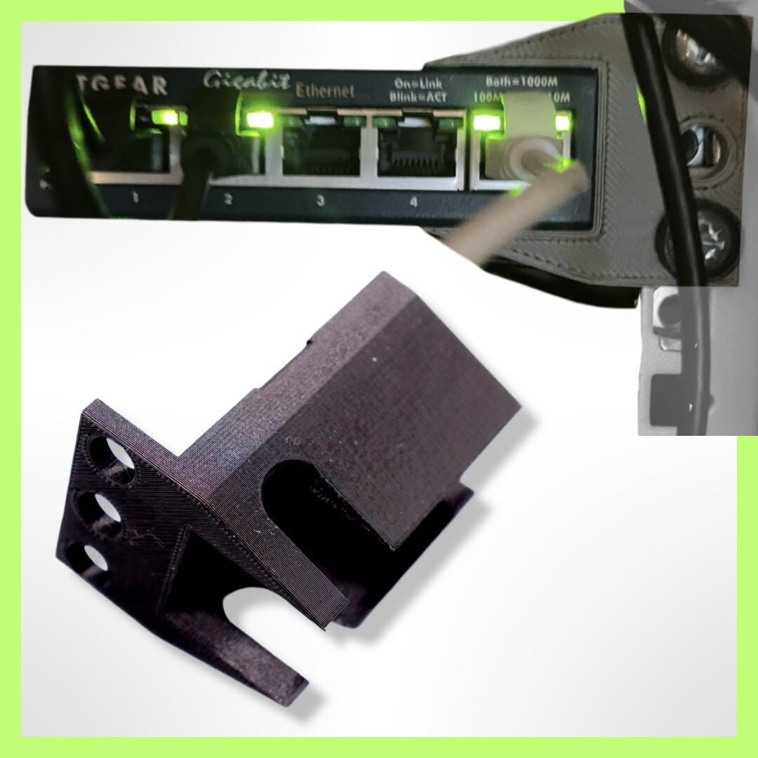 Custom Rack Ear (single Side 1U) Mount for Netgear GS105 5 Port Gigabit ...
