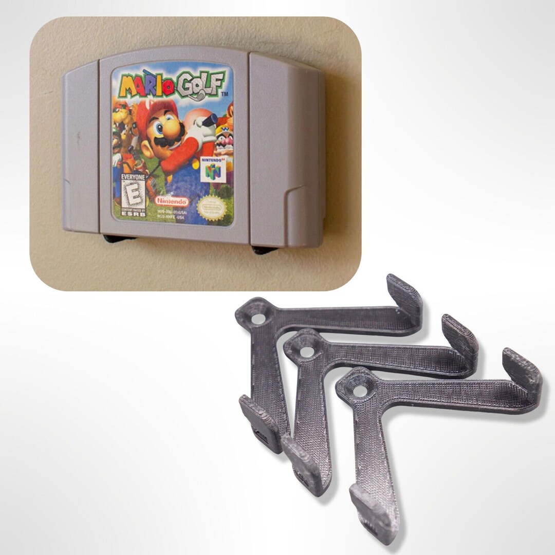 Custom Wall Mount Bracket Holder for N64 Cartridges Nintendo *3-pack ...