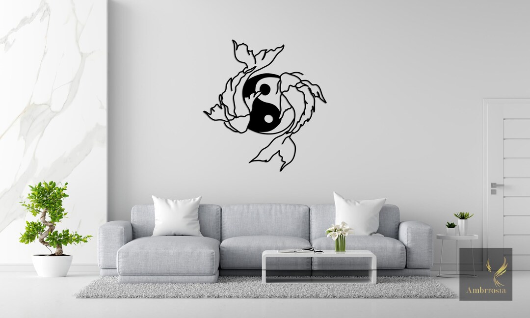 Koi Fish Metal Wall Art | Zen-inspired Home Decor | Feng Shui Wall ...