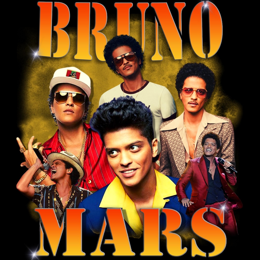 BRUNO MARS T Shirt Design. PNG Digital 4500x5100 Px. R&B, Rap, Pop ...