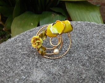 Yellow Rose Pin | Etsy