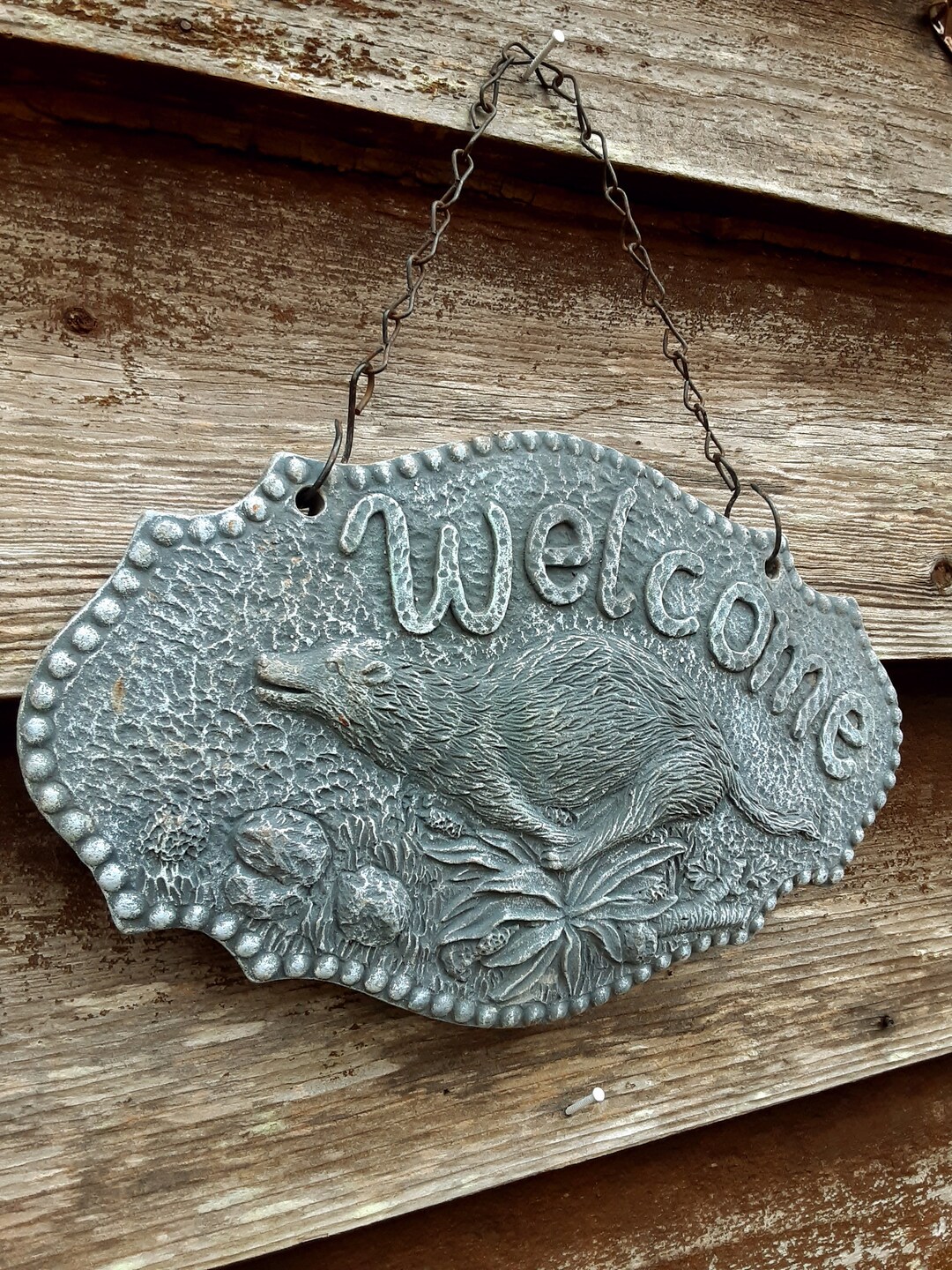 Vintage Slate WELCOME POSSOM Sign - Opossum Wall Hanging - Etsy