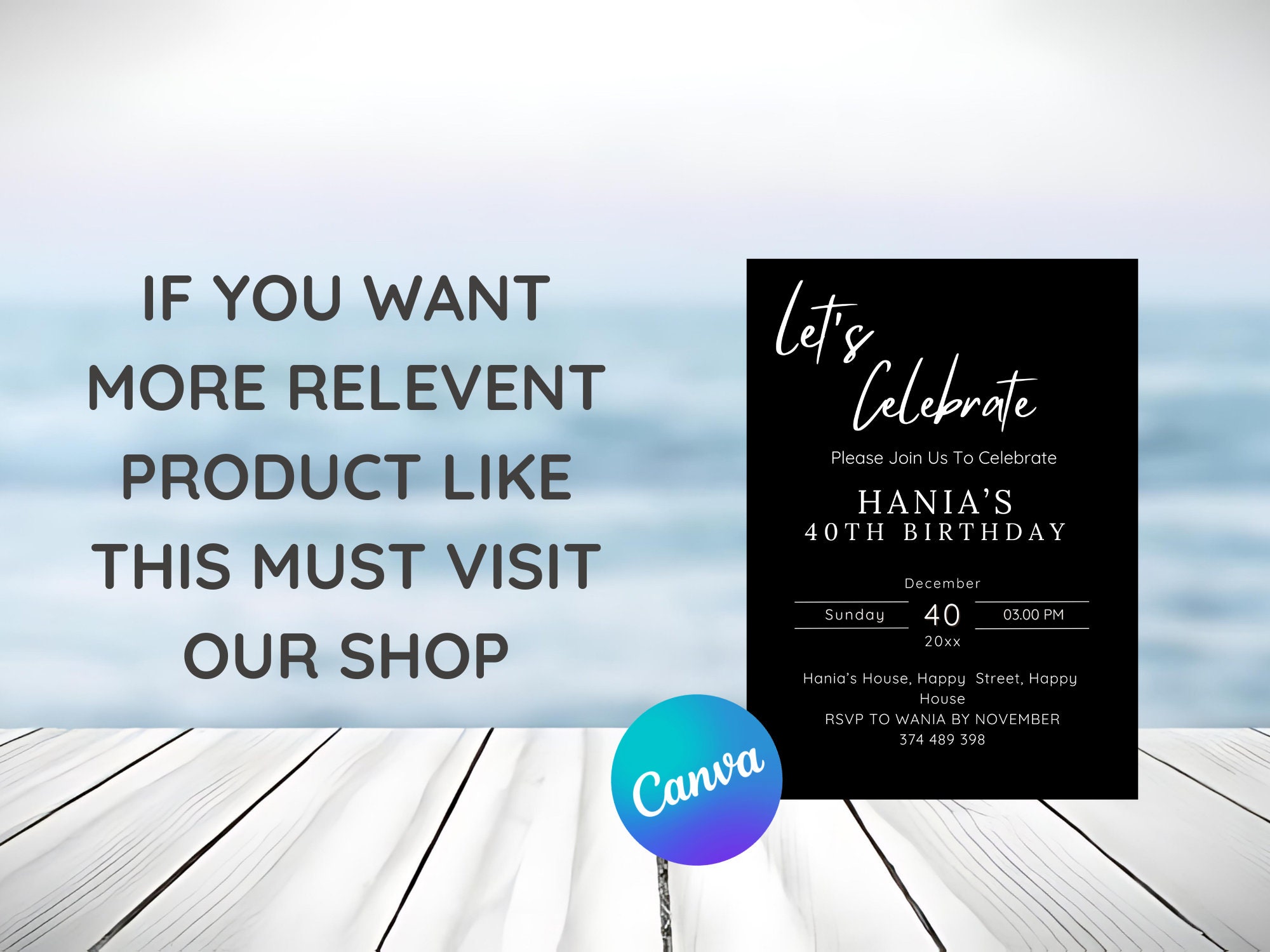 Let's Celebrate Party Invitation Template, Editable and Printable ...