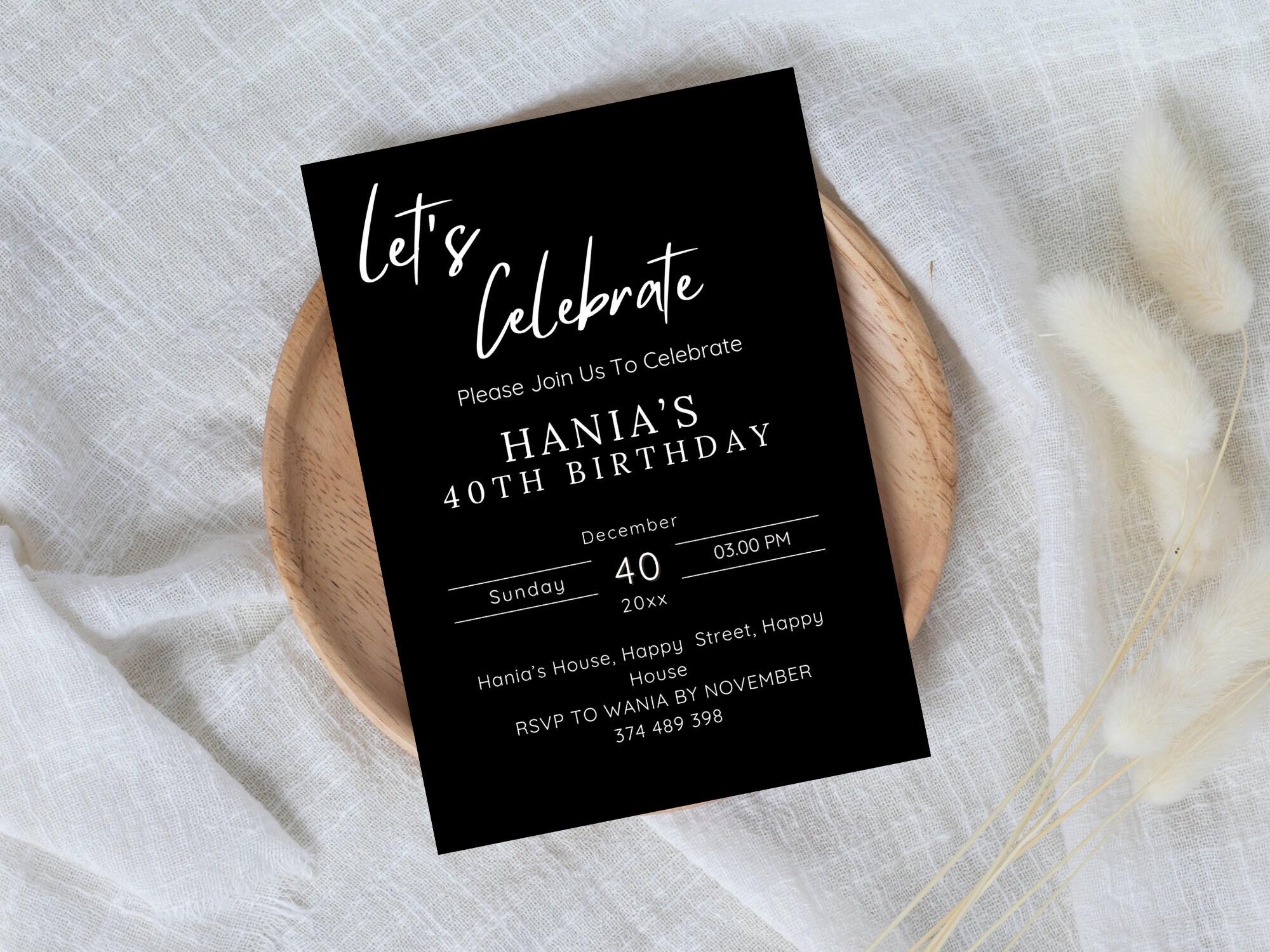 Let's Celebrate Party Invitation Template, Editable and Printable ...