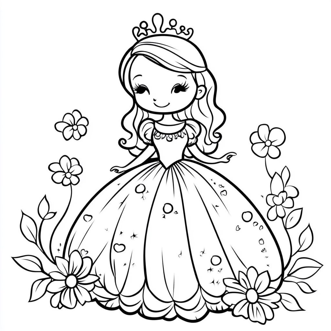 17 Princess Coloring Pages for Kids - Etsy
