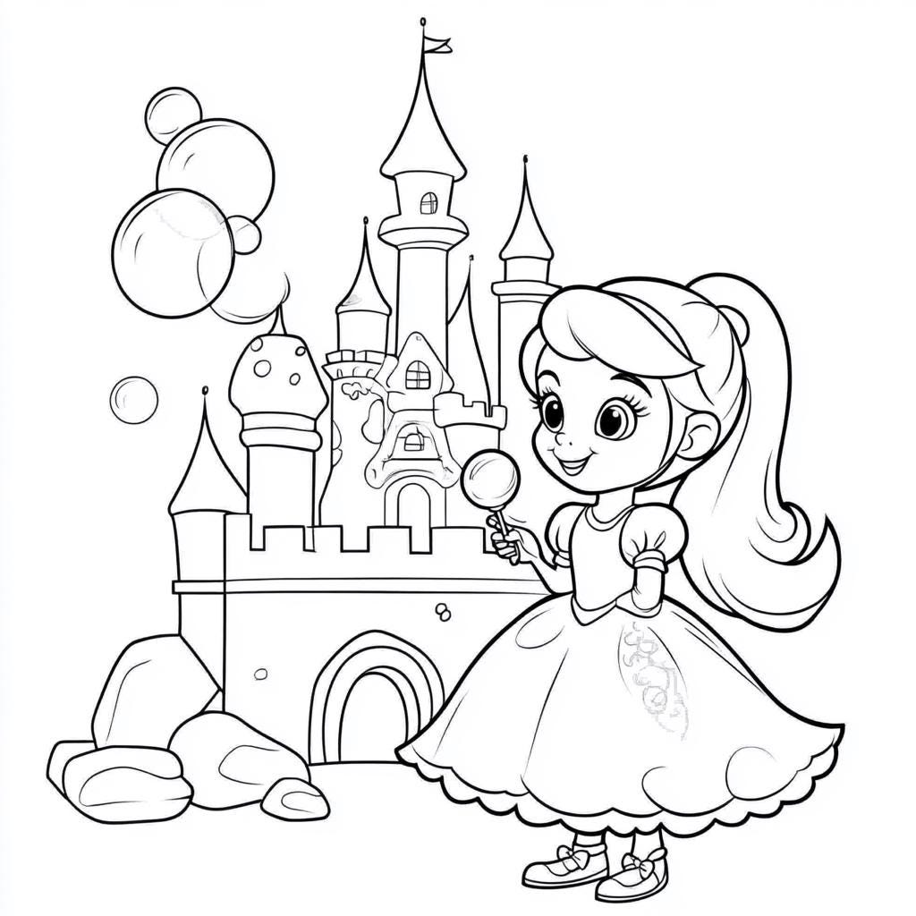 17 Princess Coloring Pages for Kids - Etsy