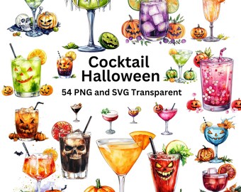 Halloween Cocktail Clip Art Collection - Etsy
