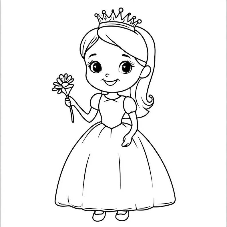 17 Princess Coloring Pages for Kids - Etsy