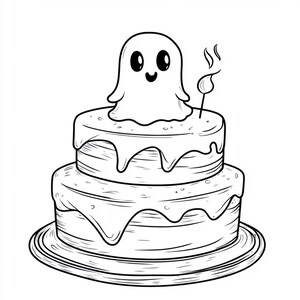 45 Halloween Cake Coloring Pages for Kids - Etsy