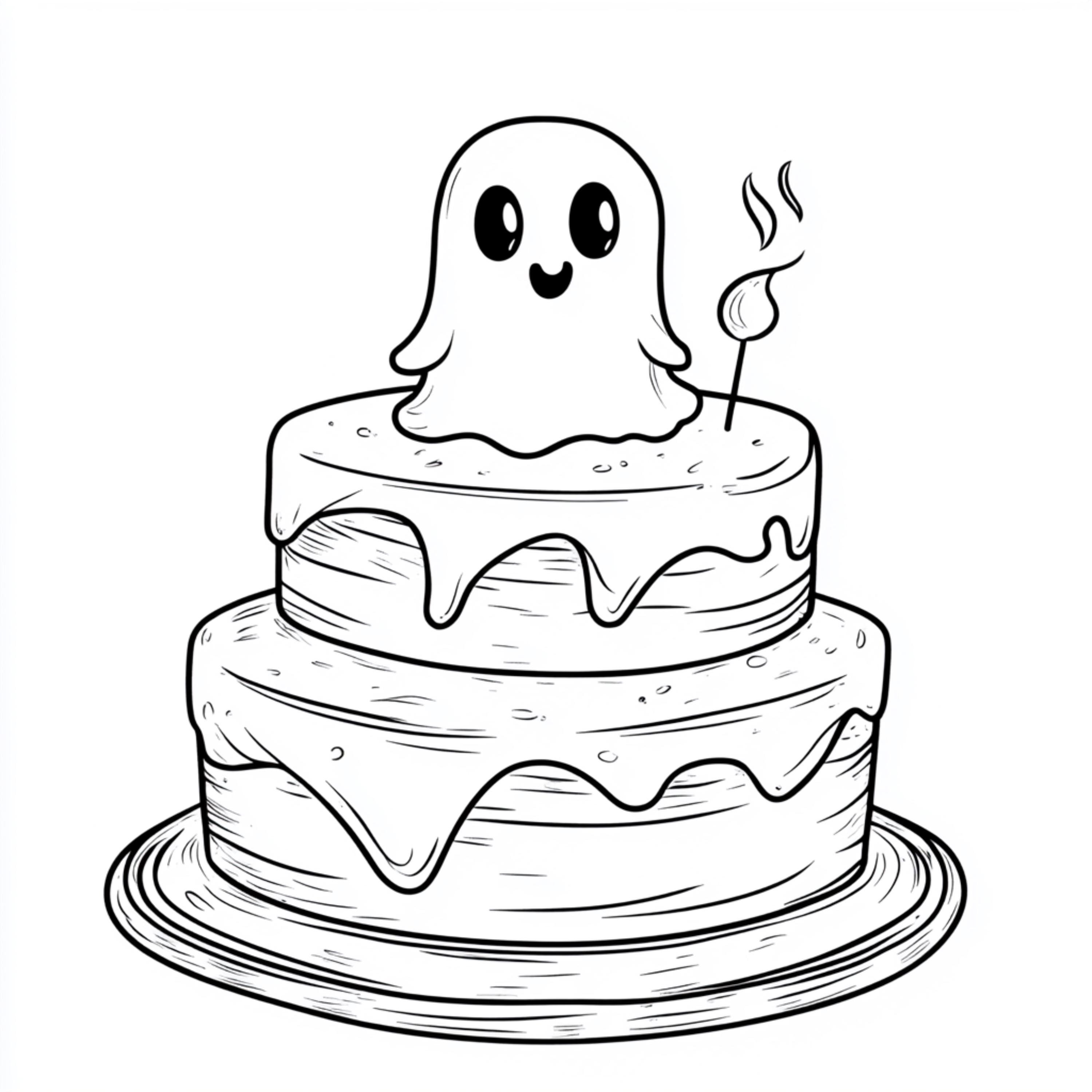 45 Halloween Cake Coloring Pages for Kids - Etsy