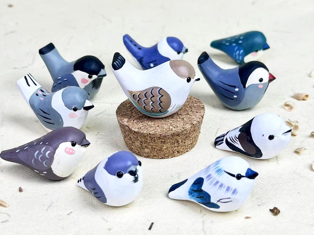Adorable Miniature Wooden Bird Home Decor Wood Pet Figures, Wooden Bird ...