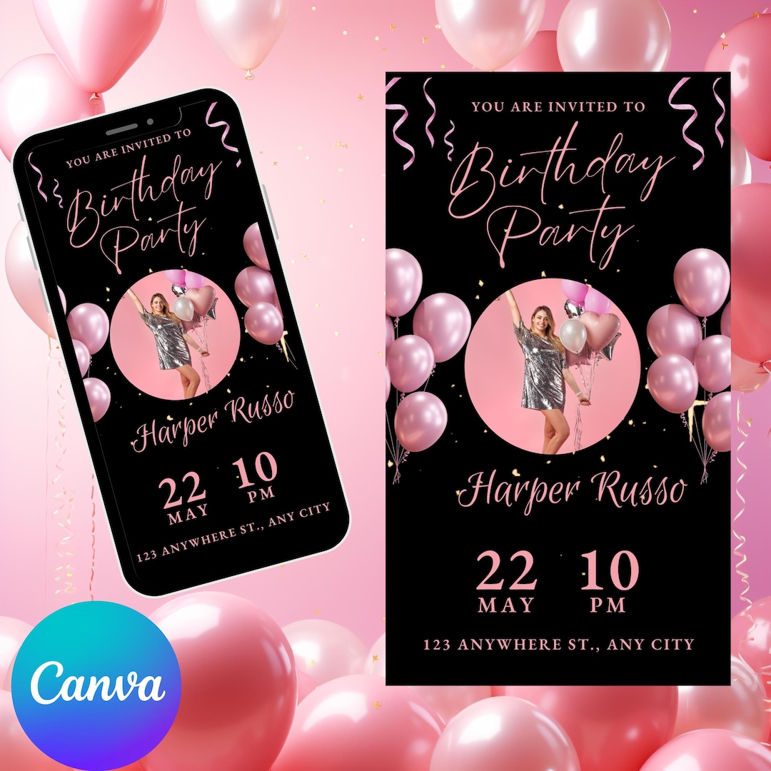 Digital Birthday Invitation, Birthday Party, Digital Birthday Party ...