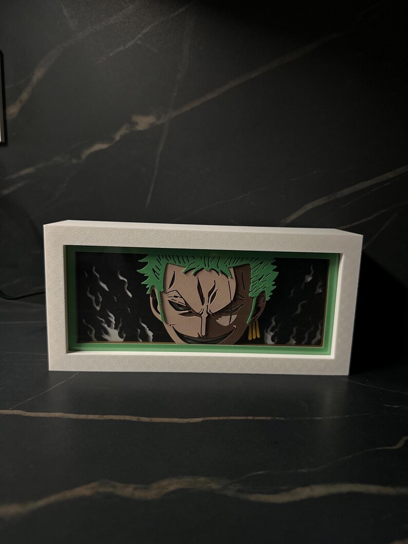 3D Printed Anime Roronoa Zoro Light Box | Inspired Gift for Anime Fans ...