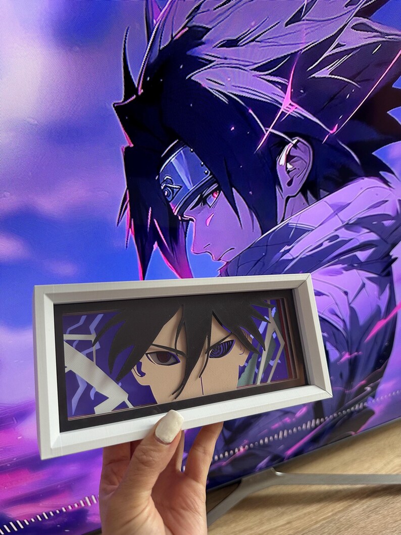 3D Printed Sasuke Light Box | Anime | Gift | Decor | Sasuke Uchiha | - Etsy