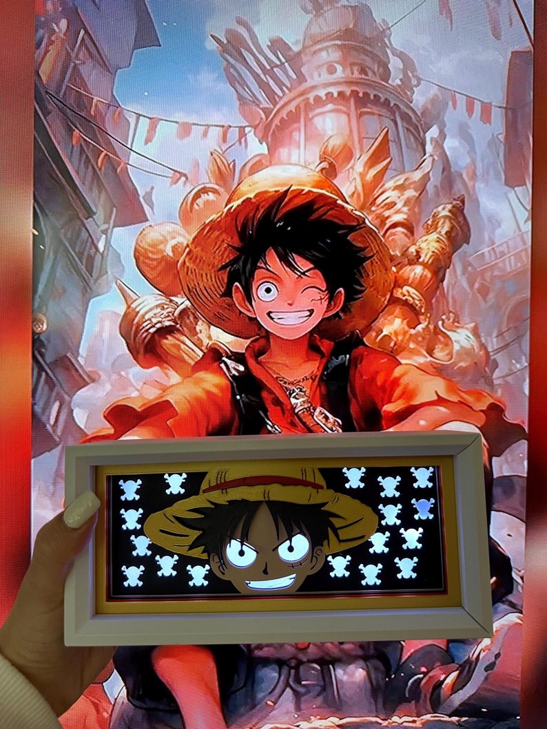 3D Printed Monkey D. Luffy Light Box | Anime | Gift | Decor | - Etsy