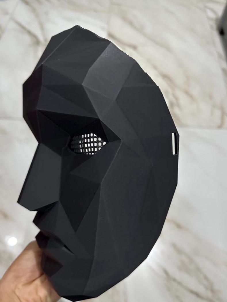 3D Printed Game Cosplay Mask | Futuristic Polygon Design for Cosplay ...