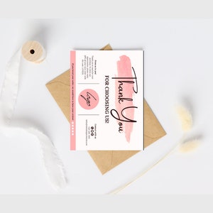 Pink Thank You Card - Etsy