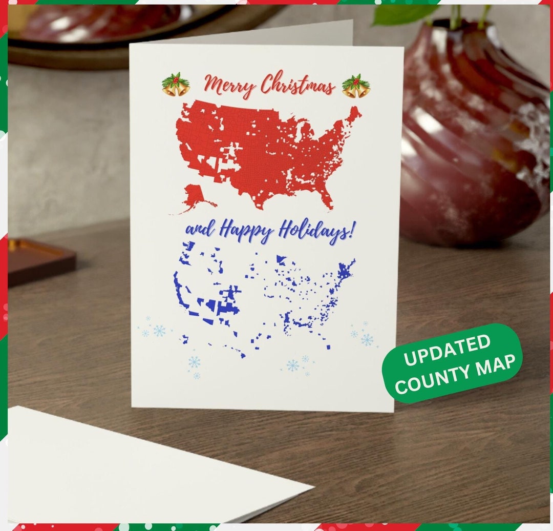Election Map Christmas Card, Trump Gift, Electoral Map, MAGA Christmas ...