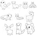Woodland Animals Clipart, 60 PNG Forest Line Art Coloring Pages ...