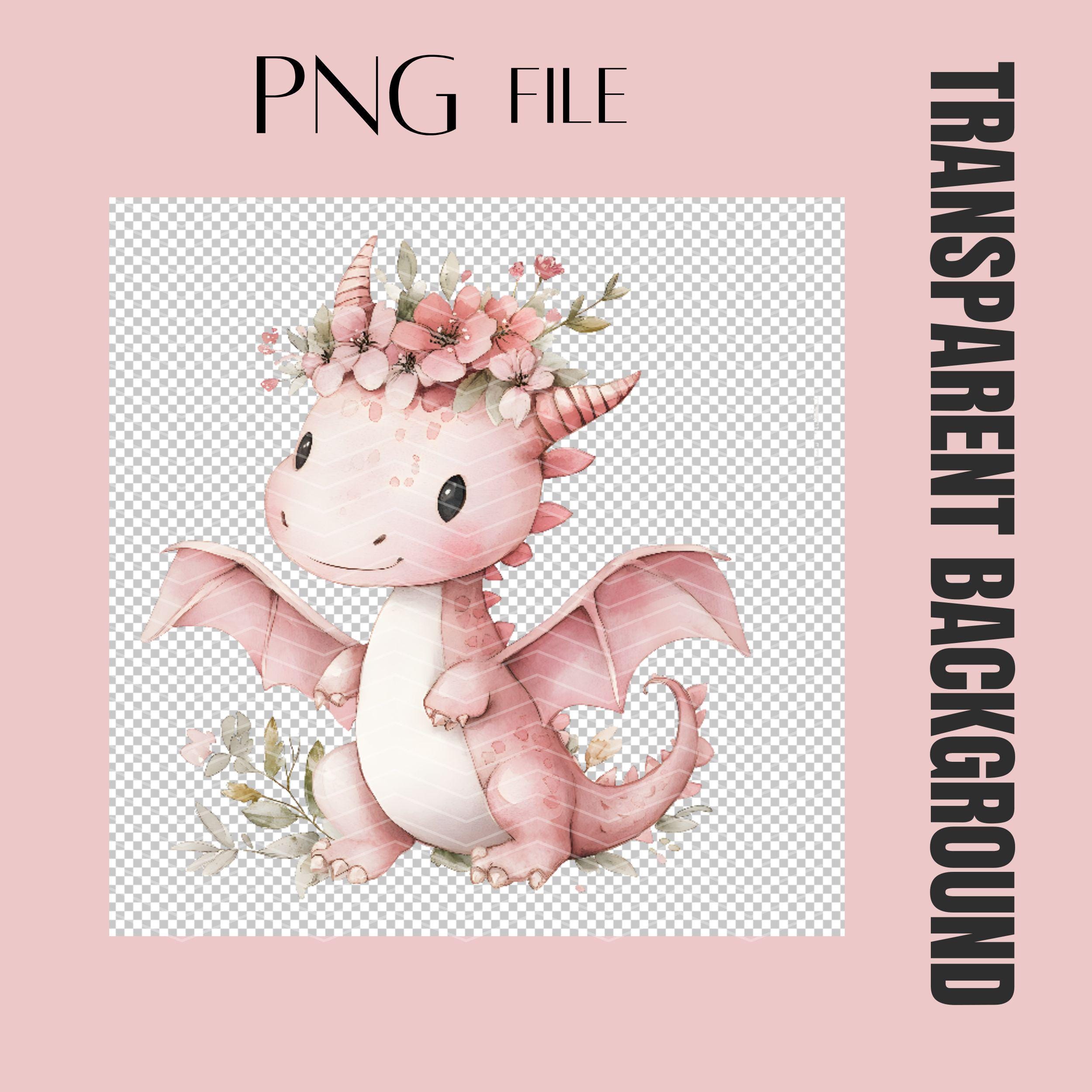 Pink Dragon Clipart: Watercolor Nursery Art (12 Pngs) (digital Download ...