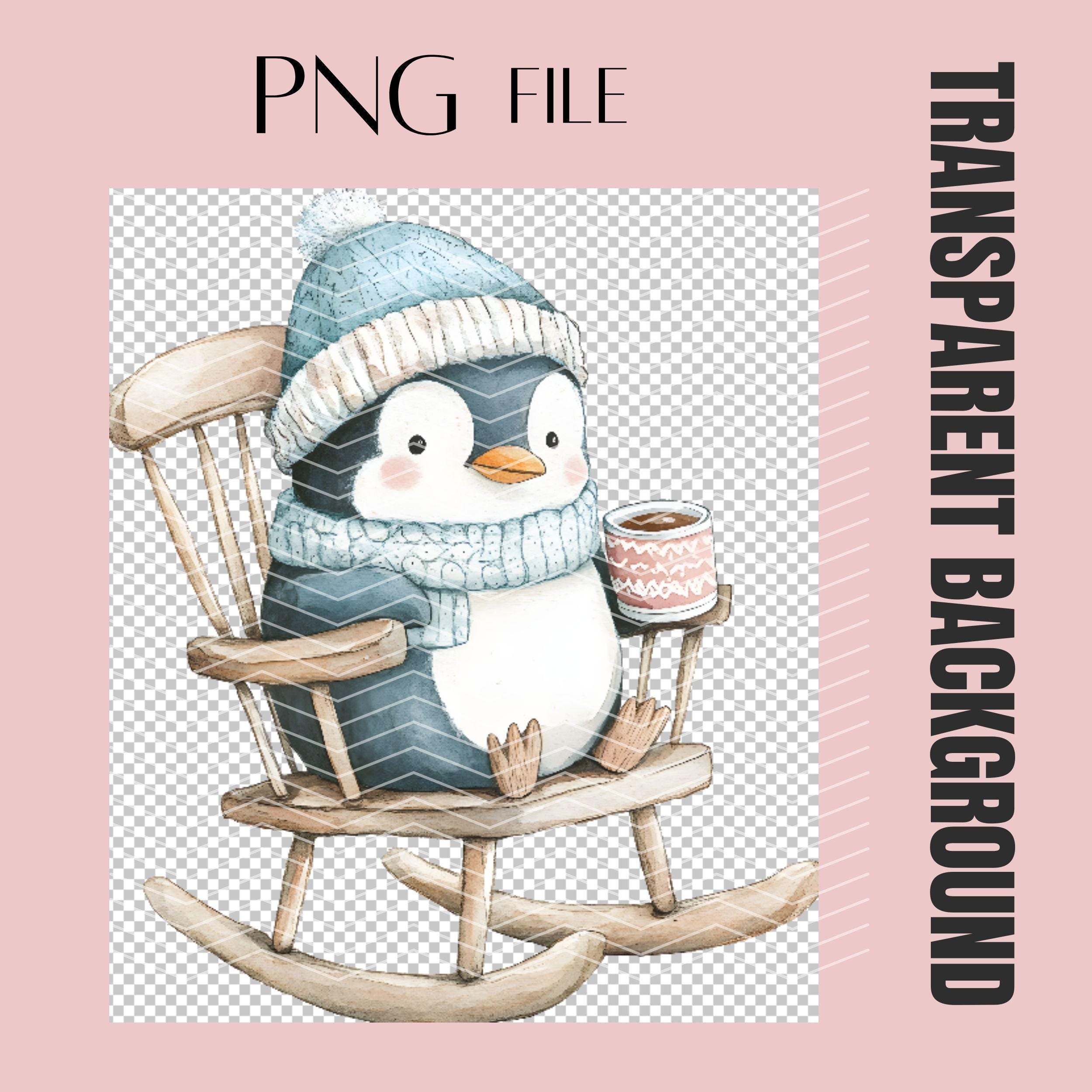 Watercolor Christmas Penguin Clipart Bundle: Holiday PNG Images ...