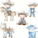 Watercolor Little Cowboy PNG Clipart Bundle, Wild West Baby Shower ...