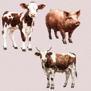 Farm Animal Watercolor Clipart: 21 PNG Bundle (digital Download) - Etsy