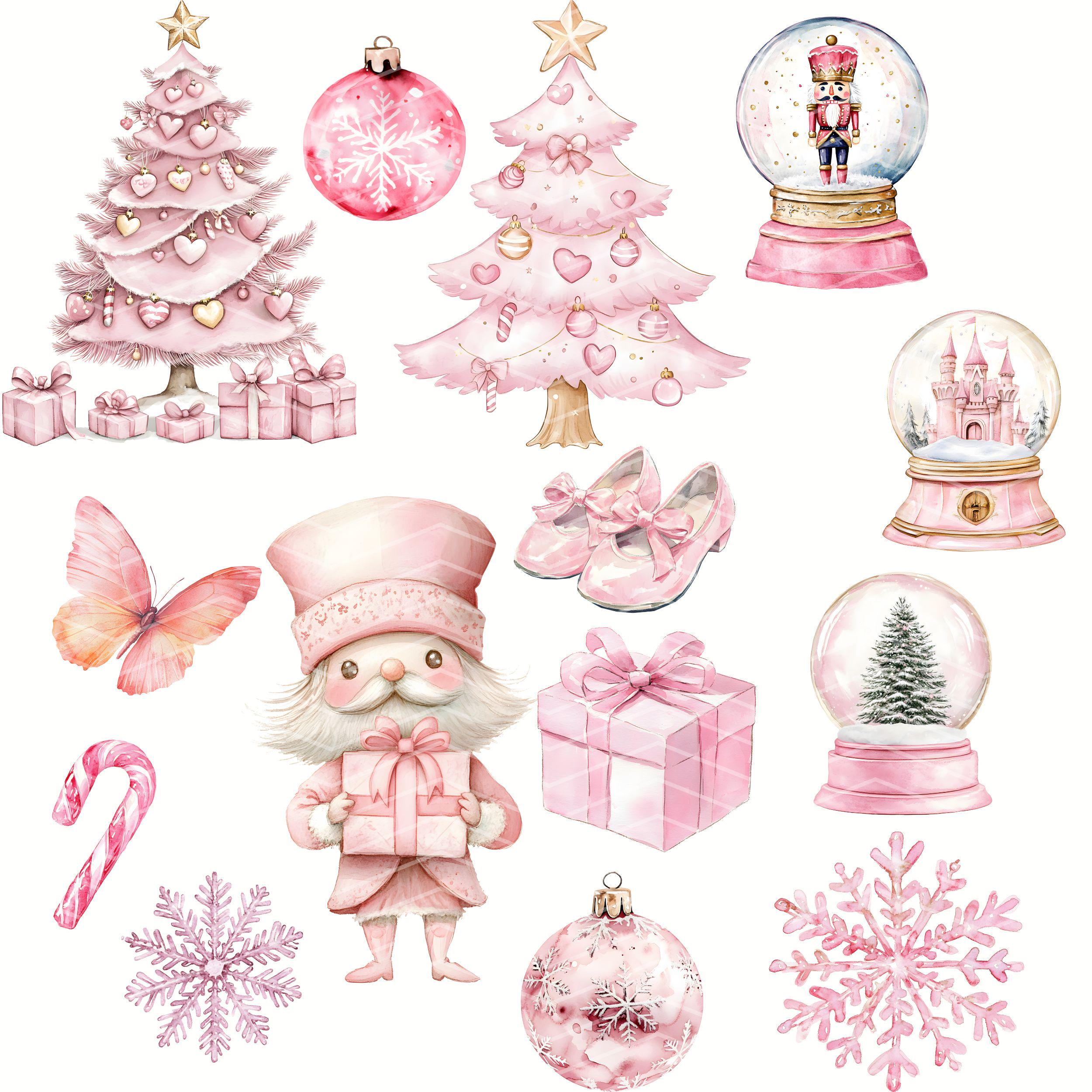 Watercolor Nutcracker Clipart Bundle 52 PNG Christmas Pink Ballet ...