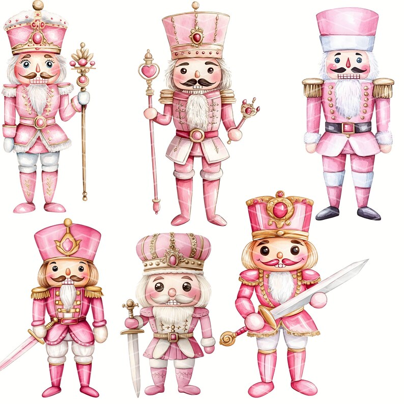 Watercolor Nutcracker Clipart Bundle: Pink Christmas Ballet Pngs - Etsy