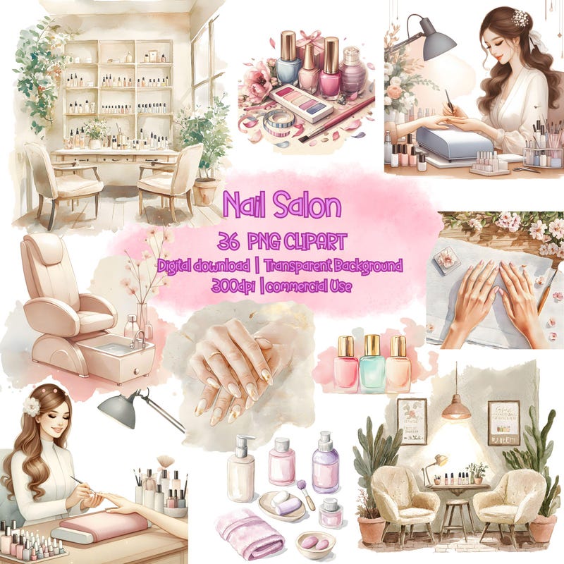 Manicure Clipart - Etsy