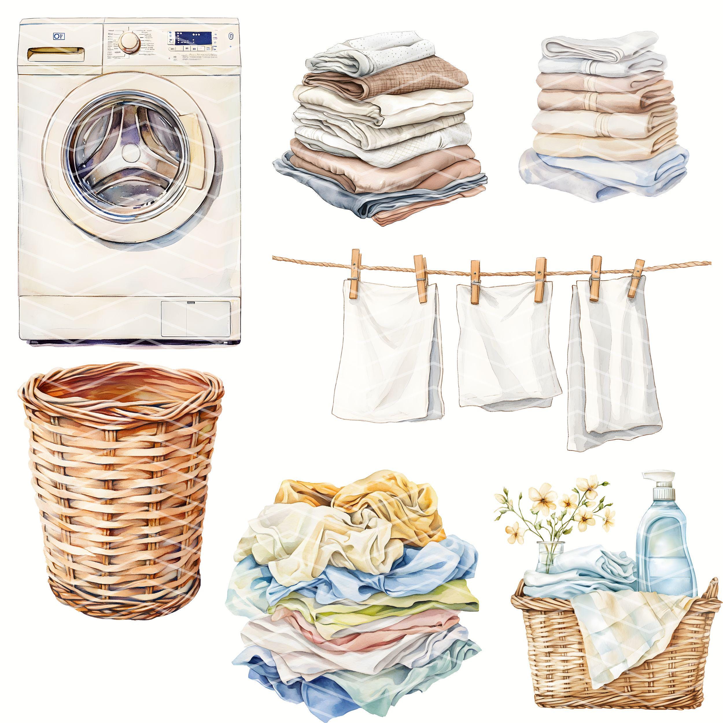 Watercolor Housekeeping Clipart, Cute Cleaning Supplies, Cleaning ...