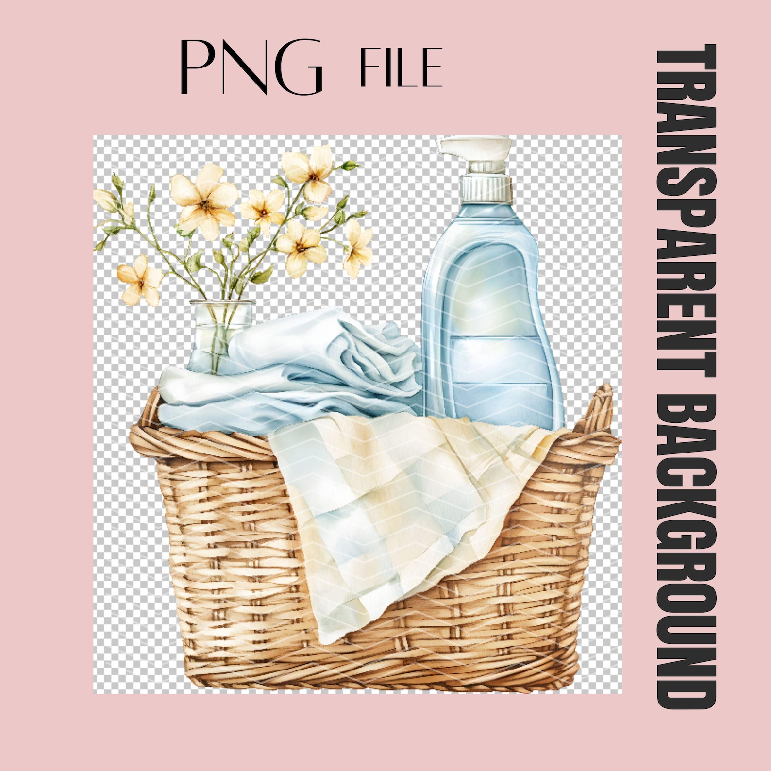 Watercolor Housekeeping Clipart, Cute Cleaning Supplies, Cleaning ...