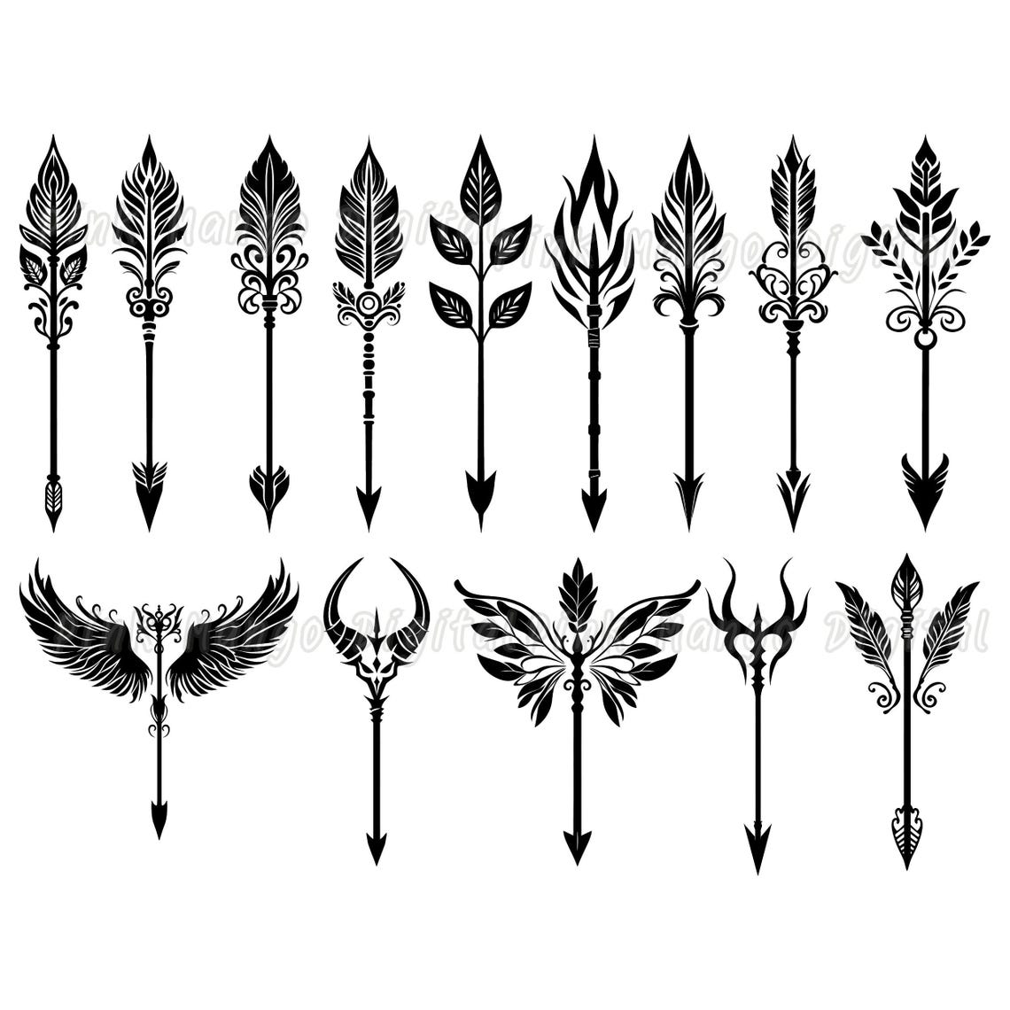 Arrow Clipart Bundle: 56 PNG & SVG Files (digital Download) - Etsy