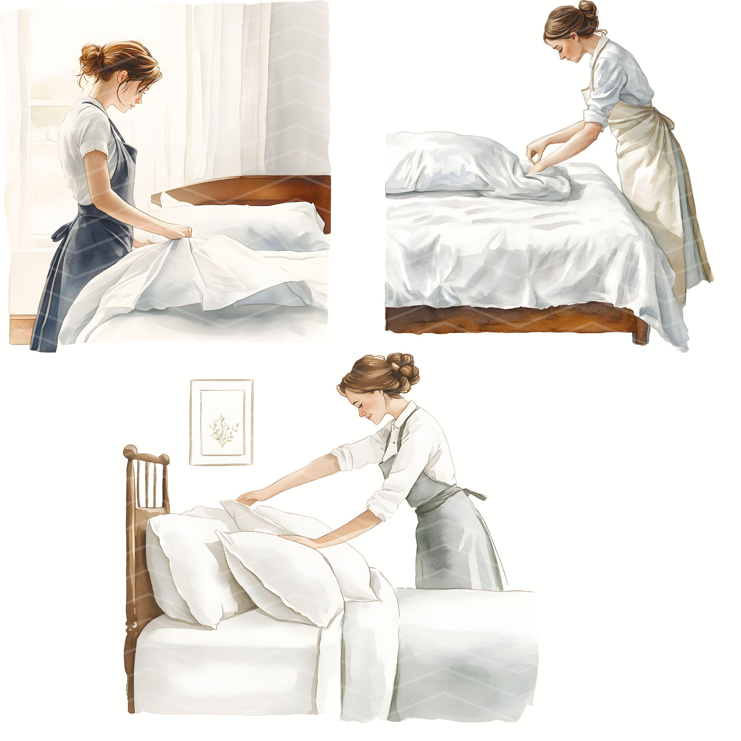 Watercolor Housekeeping Clipart, Cute Cleaning Supplies, Cleaning ...