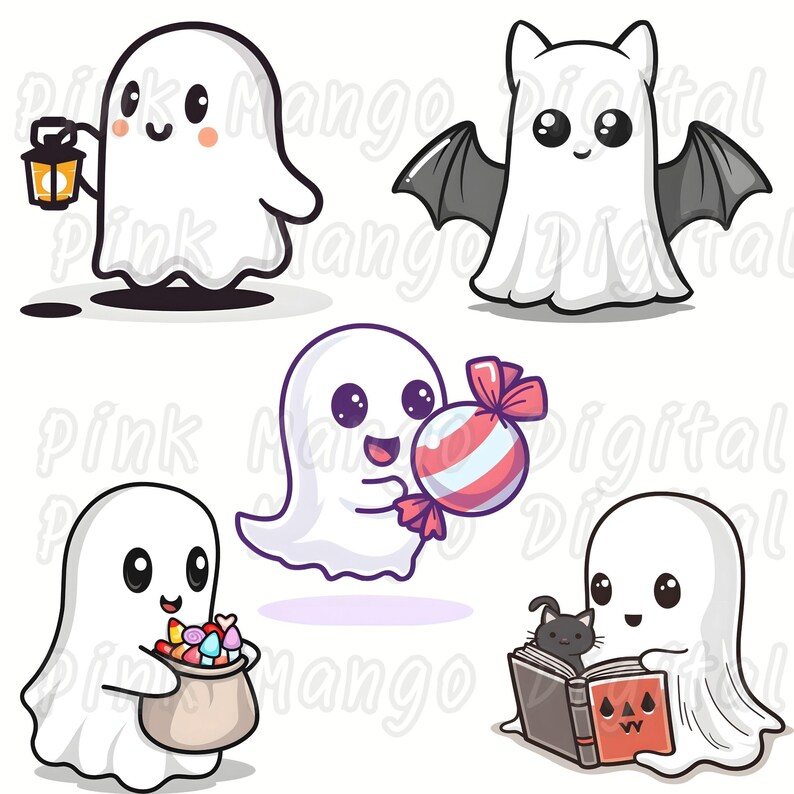 15 Cute Halloween Ghost PNG Clipart Halloween Ghost Clipart Cute ...