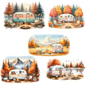 Autumn Camping Clipart Bundle: 20 Fall Camper Pngs (digital Download ...